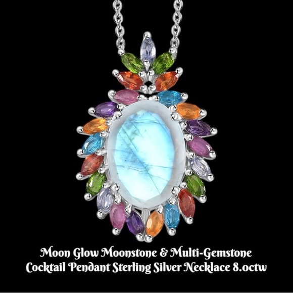 Jewelry | Moon Glow Moonstone Multigemstone 8ctw Sterling Silver ...